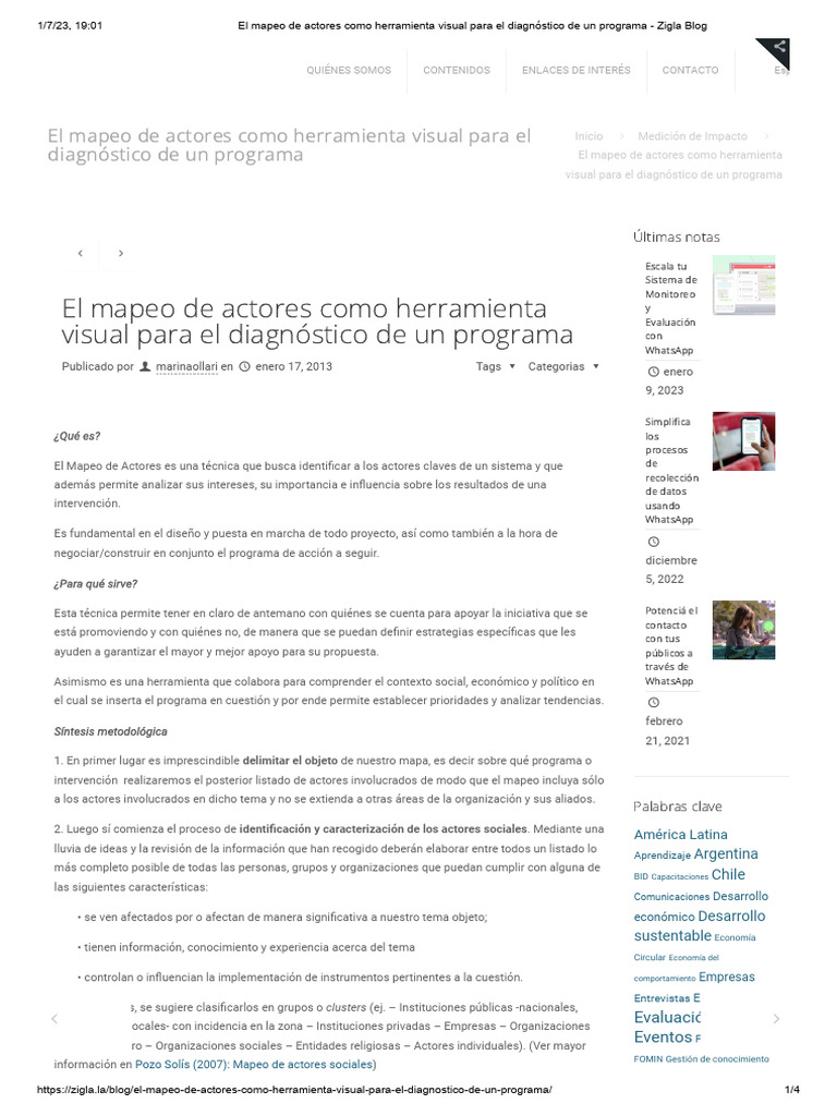 El Mapeo de Actores Como Herramienta Visual para El Diagnóstico de Un Programa - Zigla Blog ...
