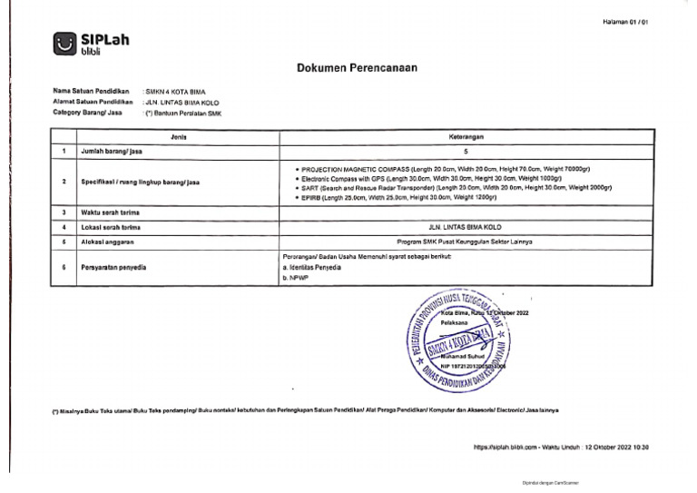 Dokumen Perencanaan - Siplah | PDF