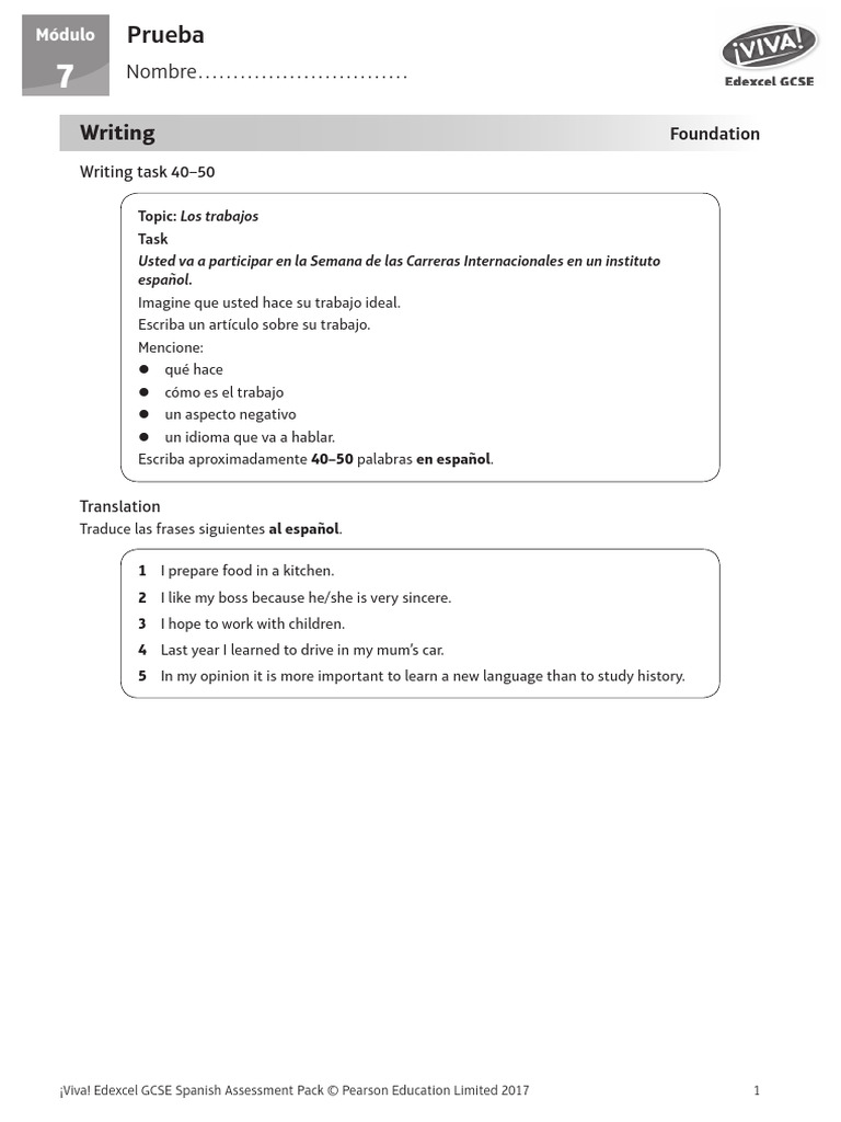 viva edexcel gcse ap m7 writing | PDF