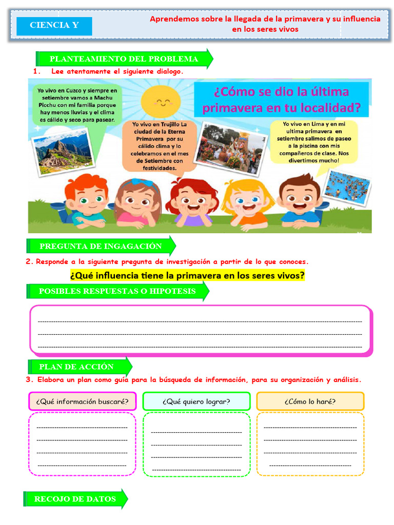 D3 A1 FICHA CT. Aprendemos Sobre La Llegada de La Primavera y Su ...