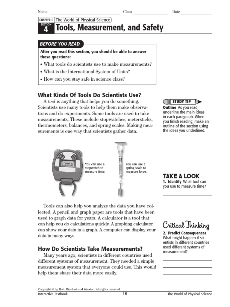 1.4 Tools, Measurement, and Safety | PDF | Density | Temperature