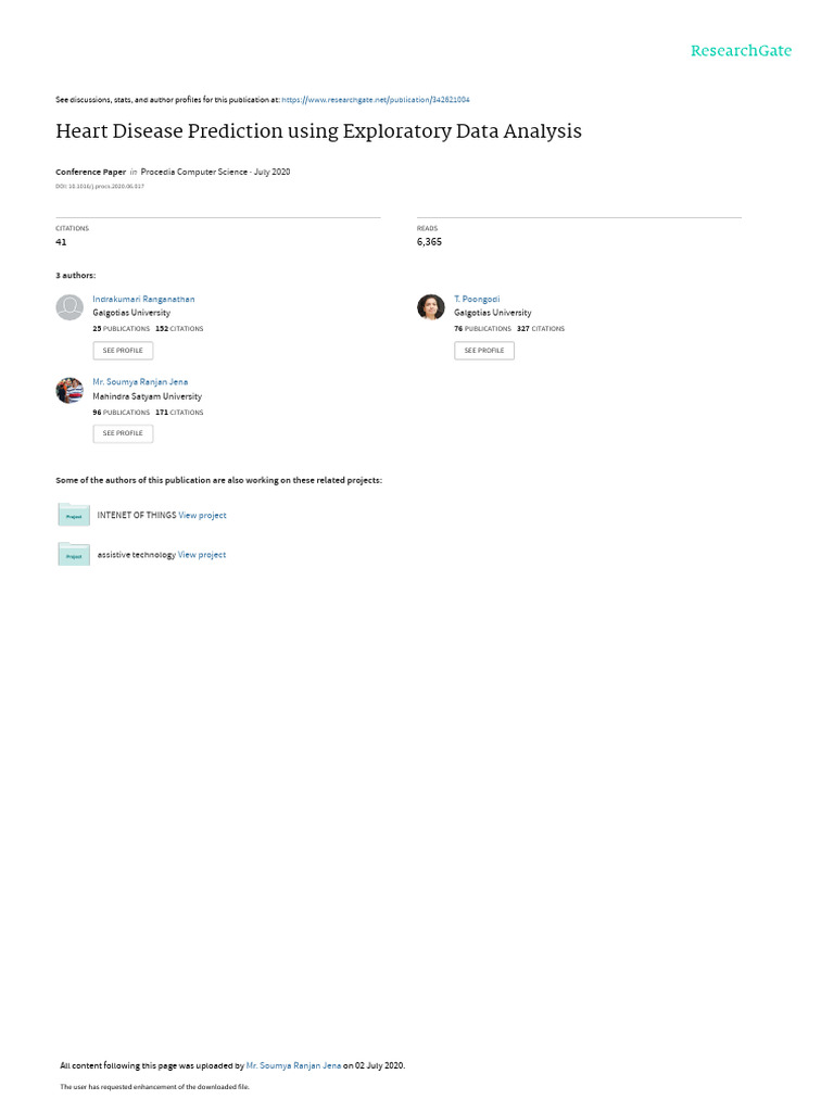 Heart Disease Prediction Using Exploratory Data Analysis | PDF | Coronary Artery Disease ...