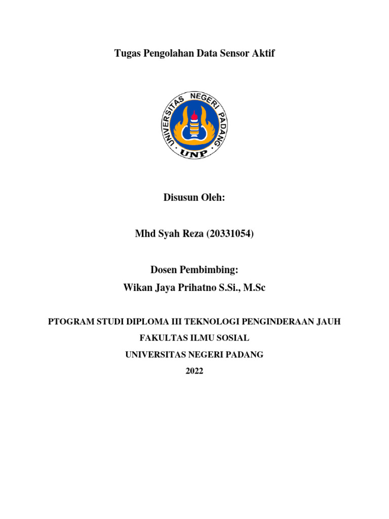 Pengolahan Data Sensor Tugas1 - MHD Syah Reza - 20331054 | PDF | Sains ...