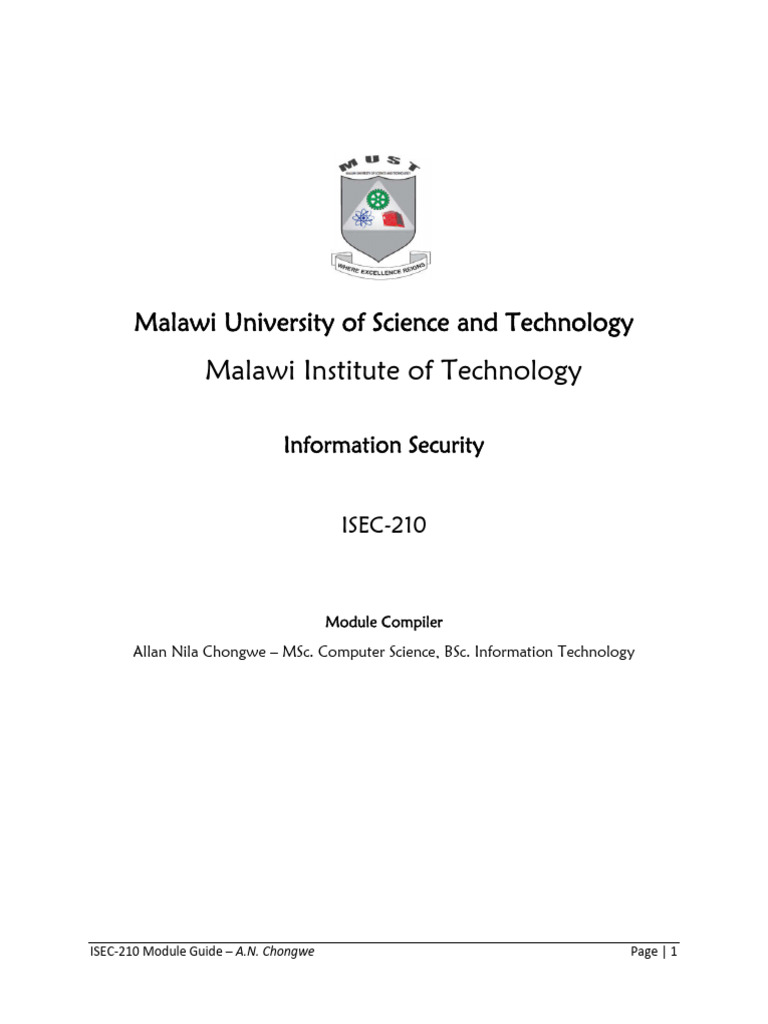 ISEC-210 UNIT 01 - Introduction To Information Security | PDF | Information Security | Computer ...