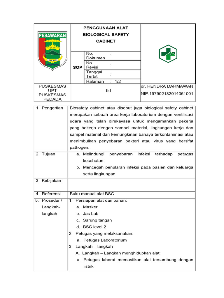 SOP BSC Level 2 | PDF