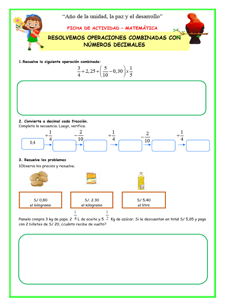 Ficha-Viern-Mat-Resolvemos Operaciones Combinadas Con Números Decimales ...