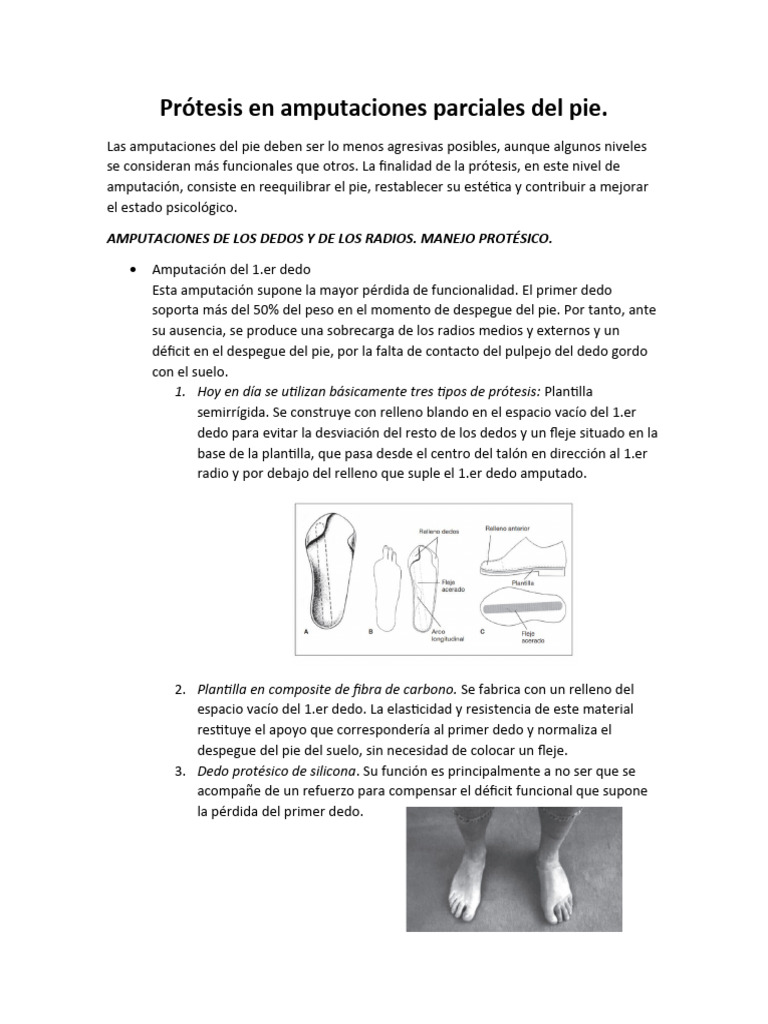 Prótesis en Amputaciones Parciales Del Pie | PDF | Pie | Dedo del pie