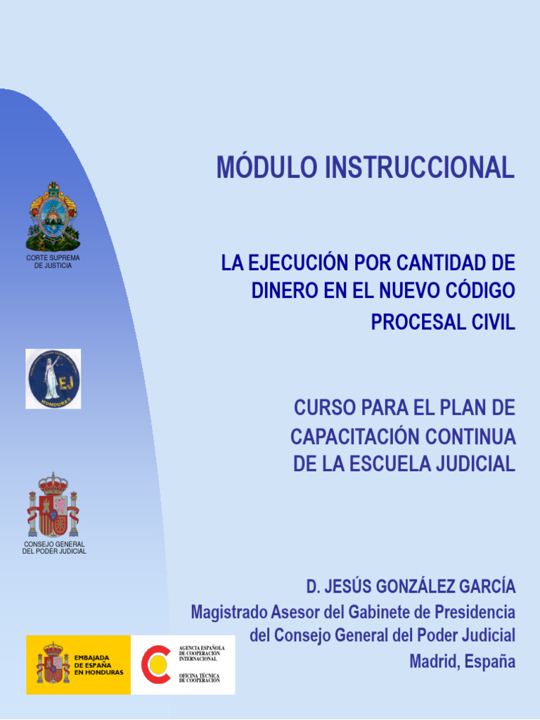 Portada Modulo Instruccional de Ejecución Por Cantidad de Dinero | PDF | Derecho