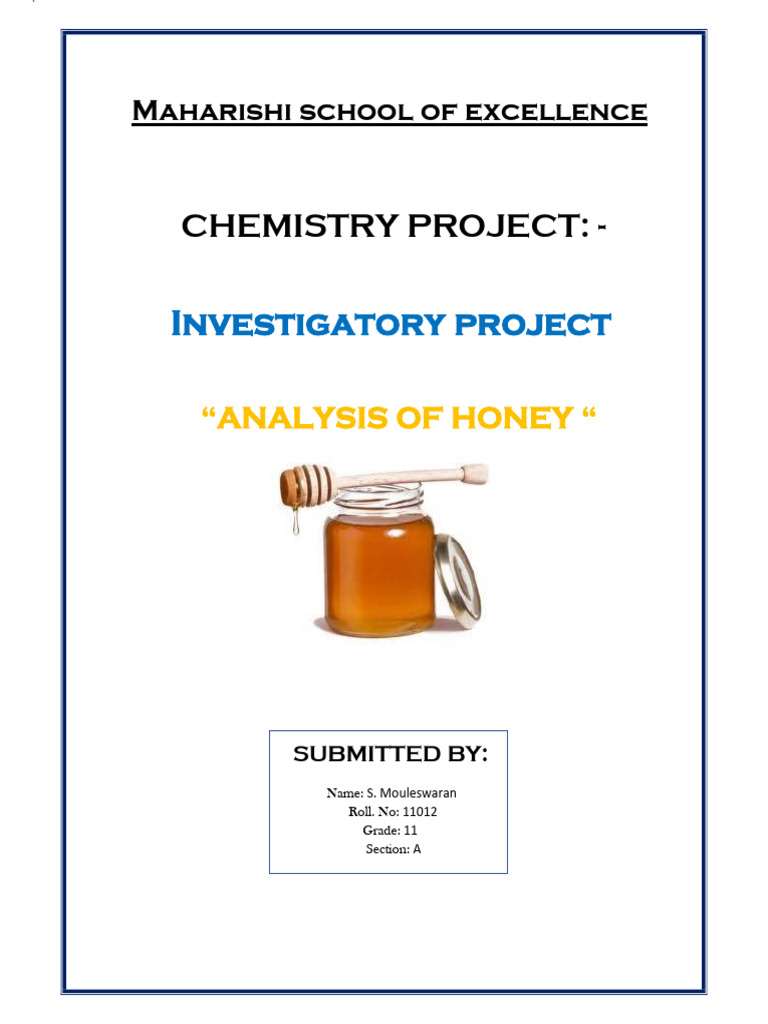 Honey Chemistry Analysis Project | PDF | Honey | Magnesium