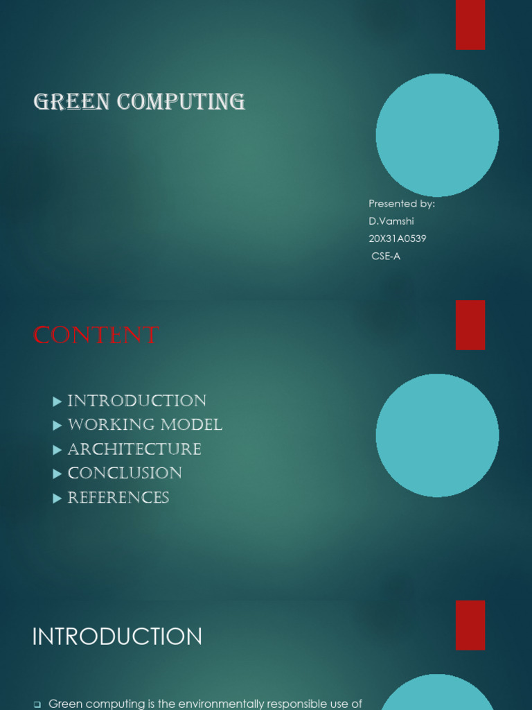 Green Computing 1 Tech Pdf Cloud Computing Internet Of Things
