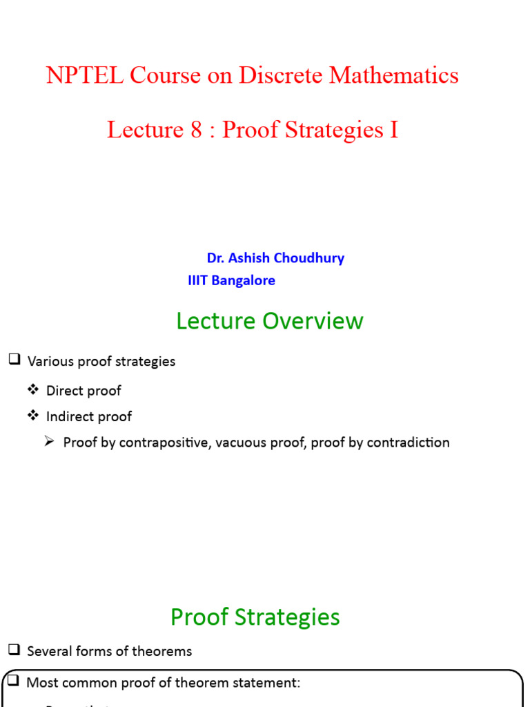 Lec 8 | PDF | Mathematical Proof | Theorem