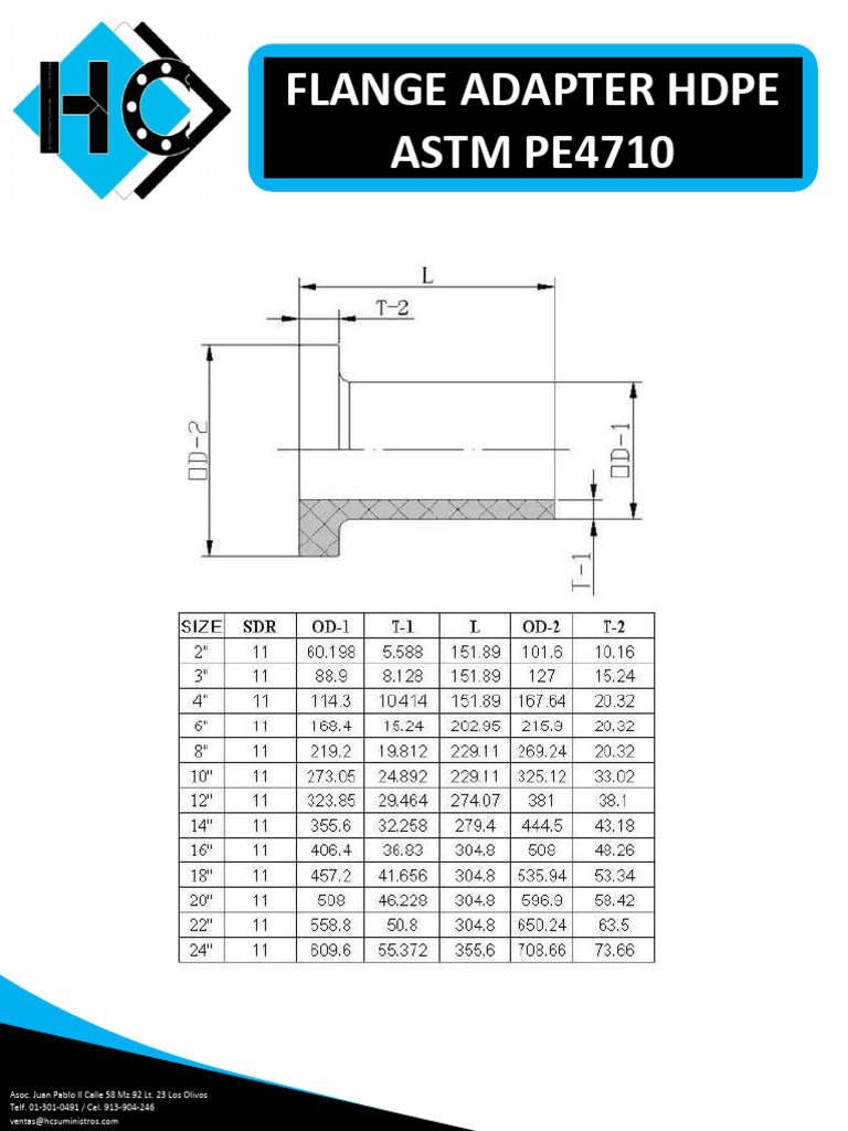 Flange Adapter SDR11 - Fab. Astm | PDF