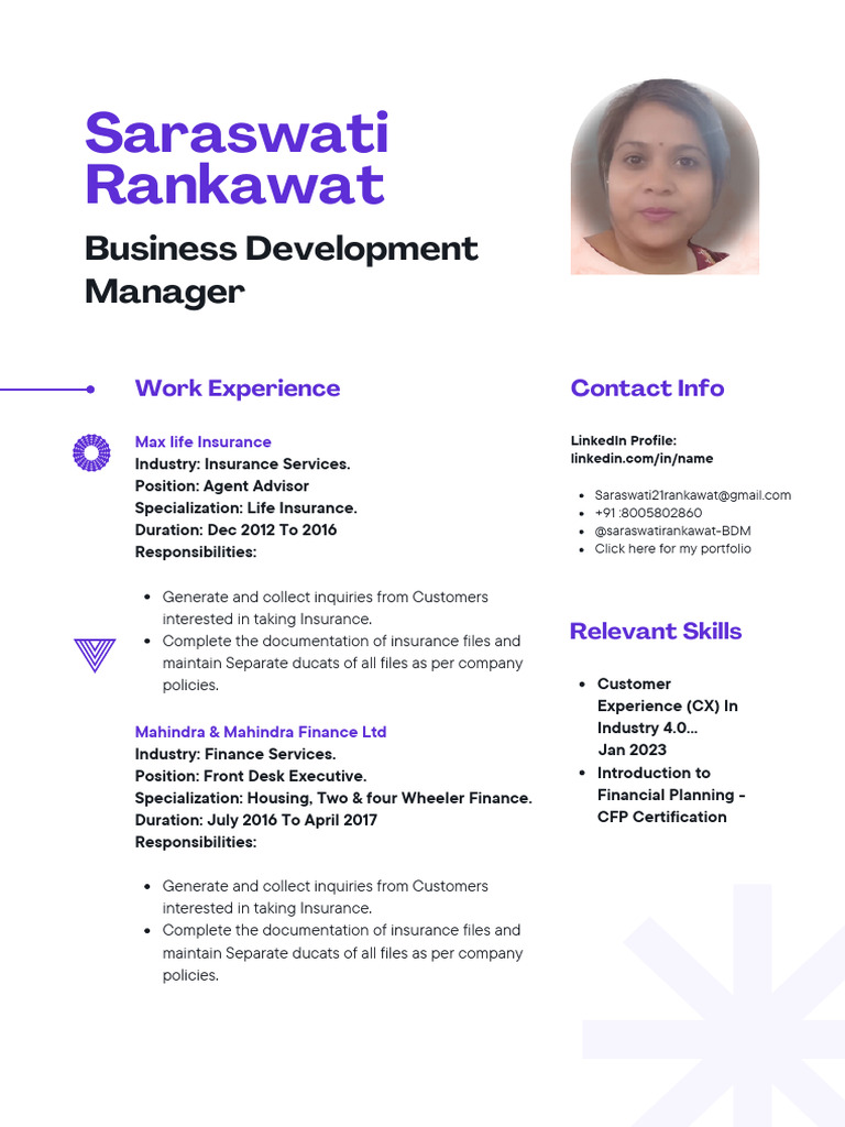 Purple White Bold Modern Digital Marketer CV | PDF