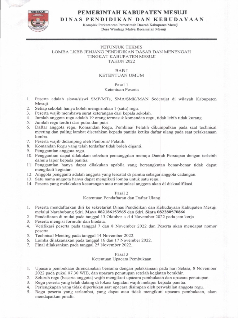 Juknis Lomba LKBB | PDF