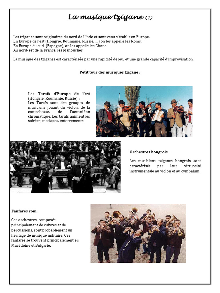 Musique Tzigane : Instruments et Styles | PDF | Roms | Violon