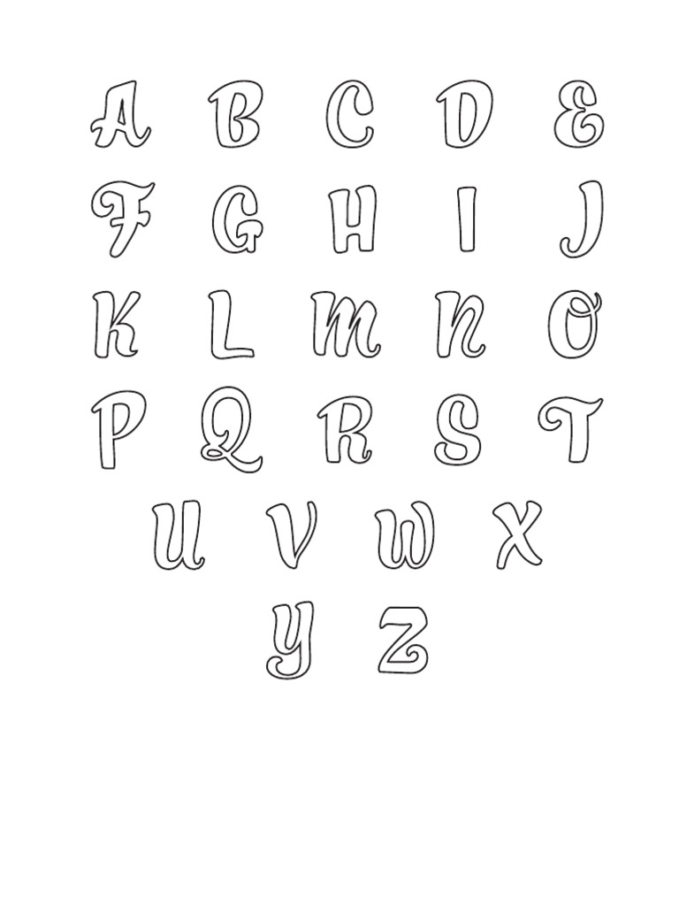 Printable Cursive Bubble Letters Alphabet | PDF