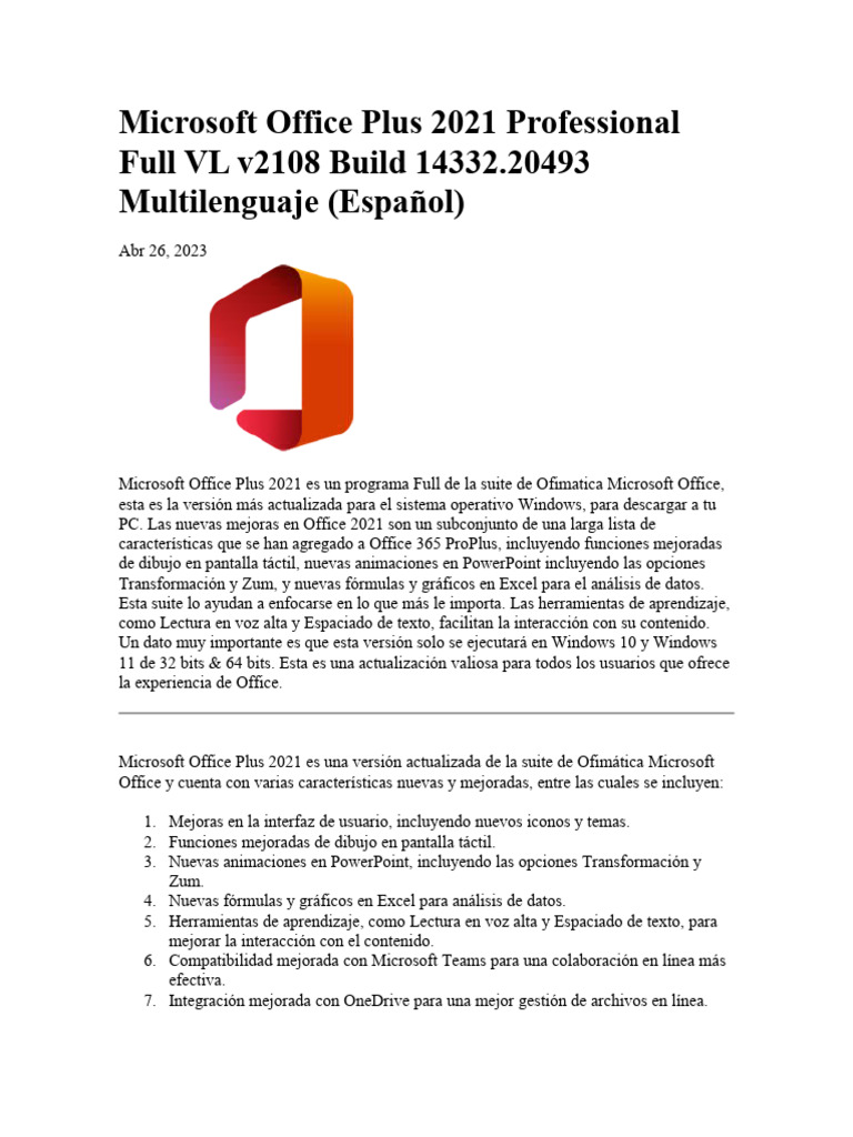 Microsoft Office Plus 2021 Professional Full VL v2108 Build 14332.20493 ...