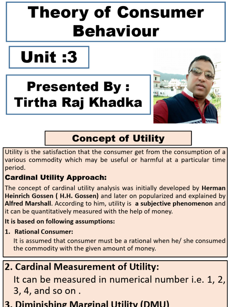 Theroy of Consumer Behaviour | PDF | Utility | Business Economics