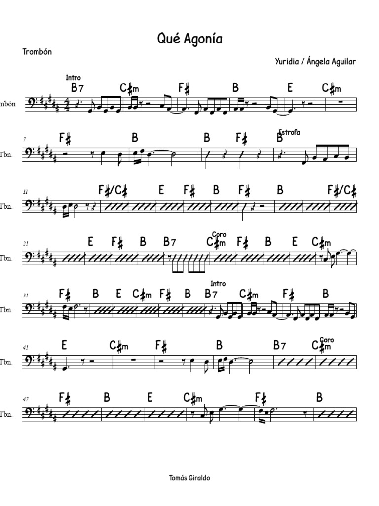 Que Agonía Trombon Pdf