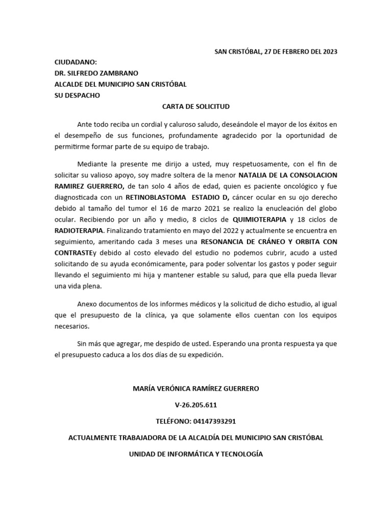 Carta Al Alcalde | PDF