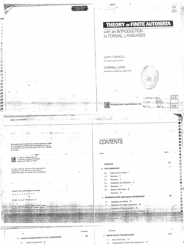 25 - Theory of Finite Automata - Carroll Long | PDF