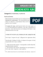 Formato Arqueo Caja 2025 | PDF | Contabilidad | Microsoft Excel