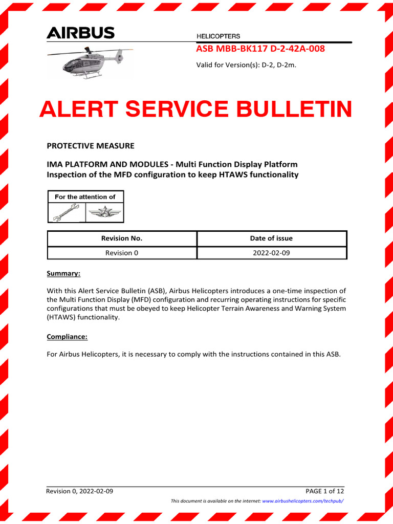 MBB-BK117 D-2 MFD Inspection Bulletin | PDF