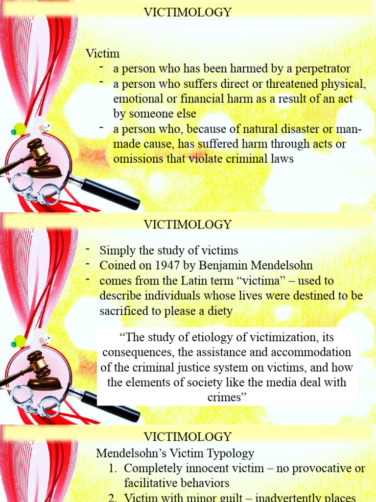 Mendelsohn's Victim Typology Explained | PDF | Crime Prevention ...