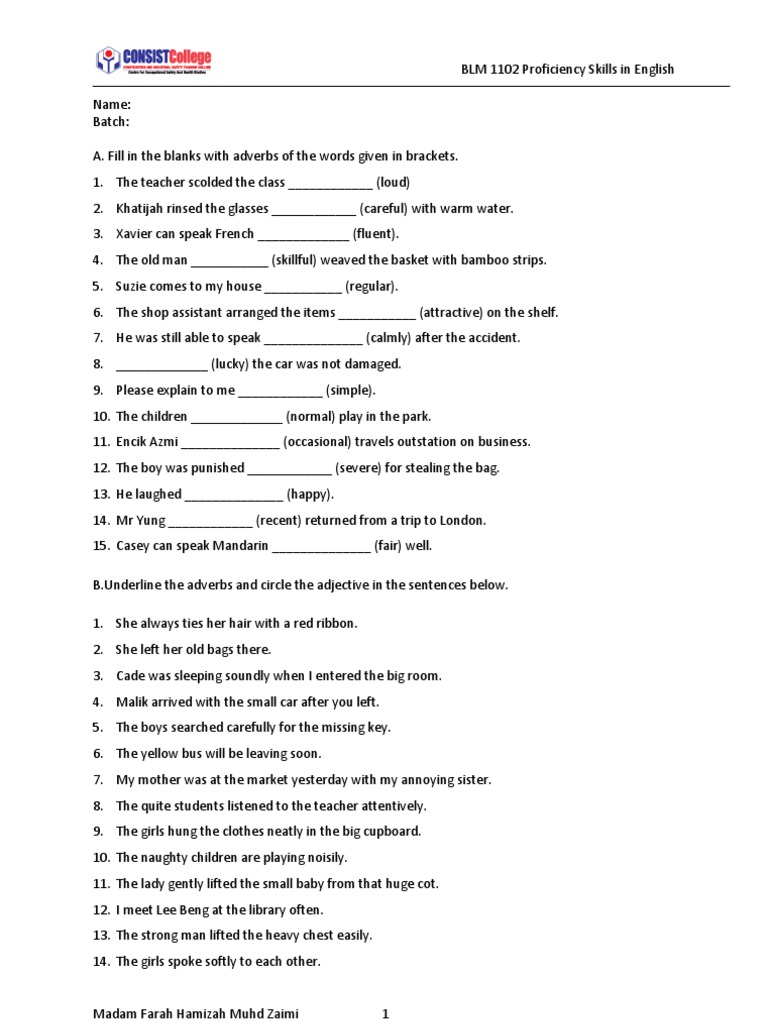 Exercise Adverb Active N Passive Voice | PDF | Grammar | Linguistic ...