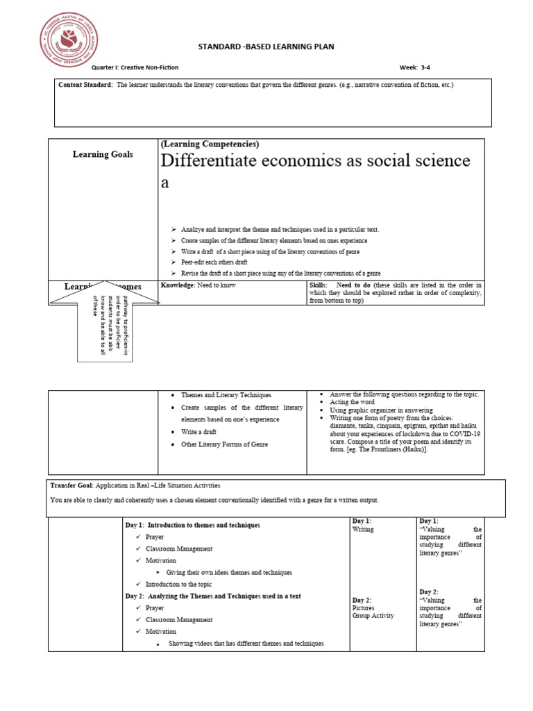 STANDARD - docxCNF WEEK3 4 | PDF | Genre | Learning