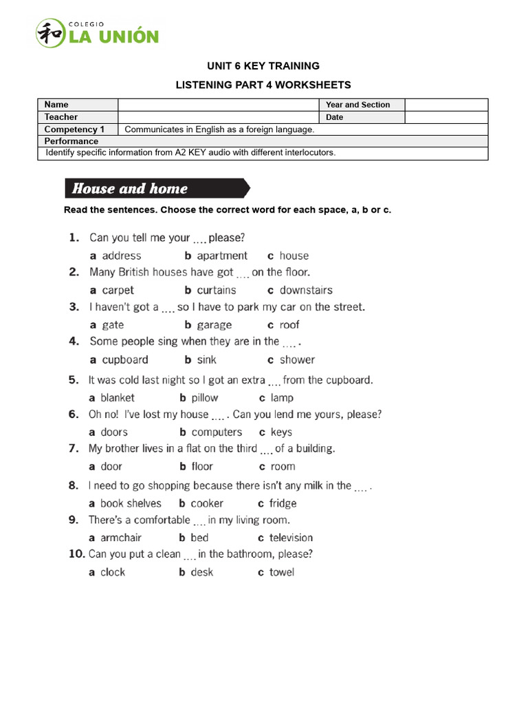 U6 W6 Cambridge Training - Listening Part 4 | PDF