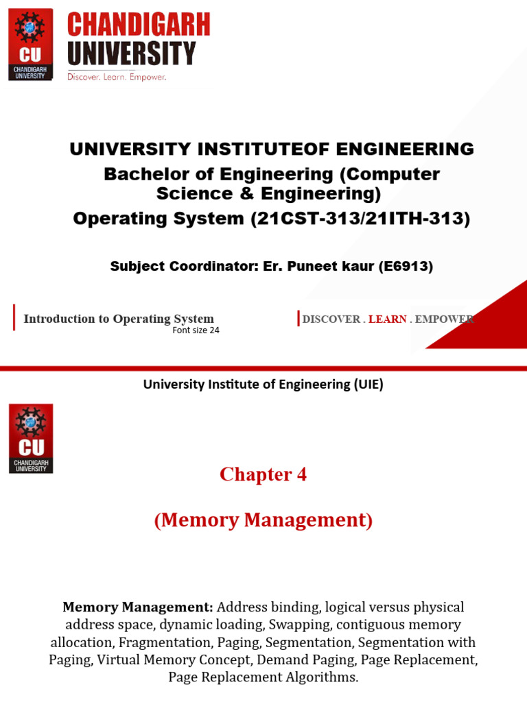 Memory Management in Operating Systems | PDF | Computer Data Storage | Process (Computing)