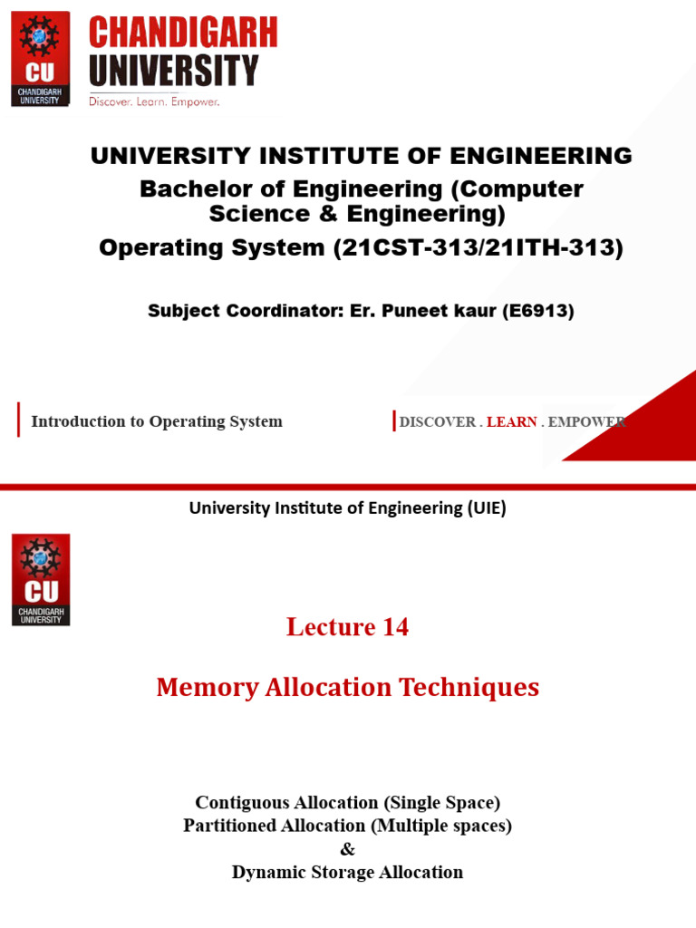 Memory Allocation Techniques Lecture | PDF | Office Equipment ...