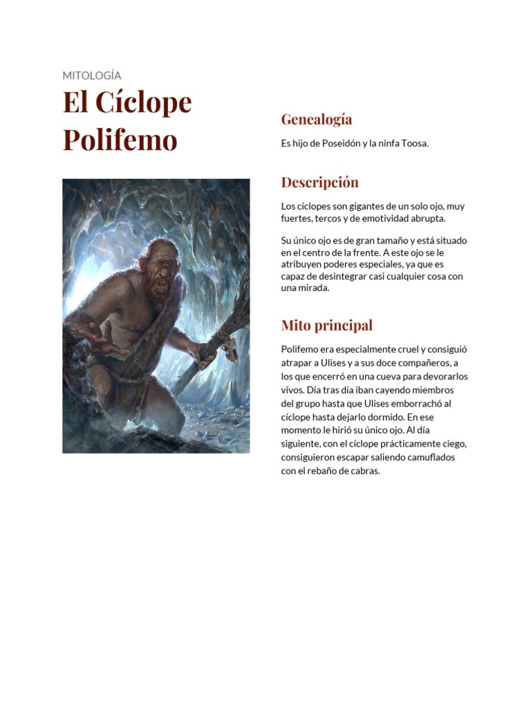El Cíclope Polifemo | PDF