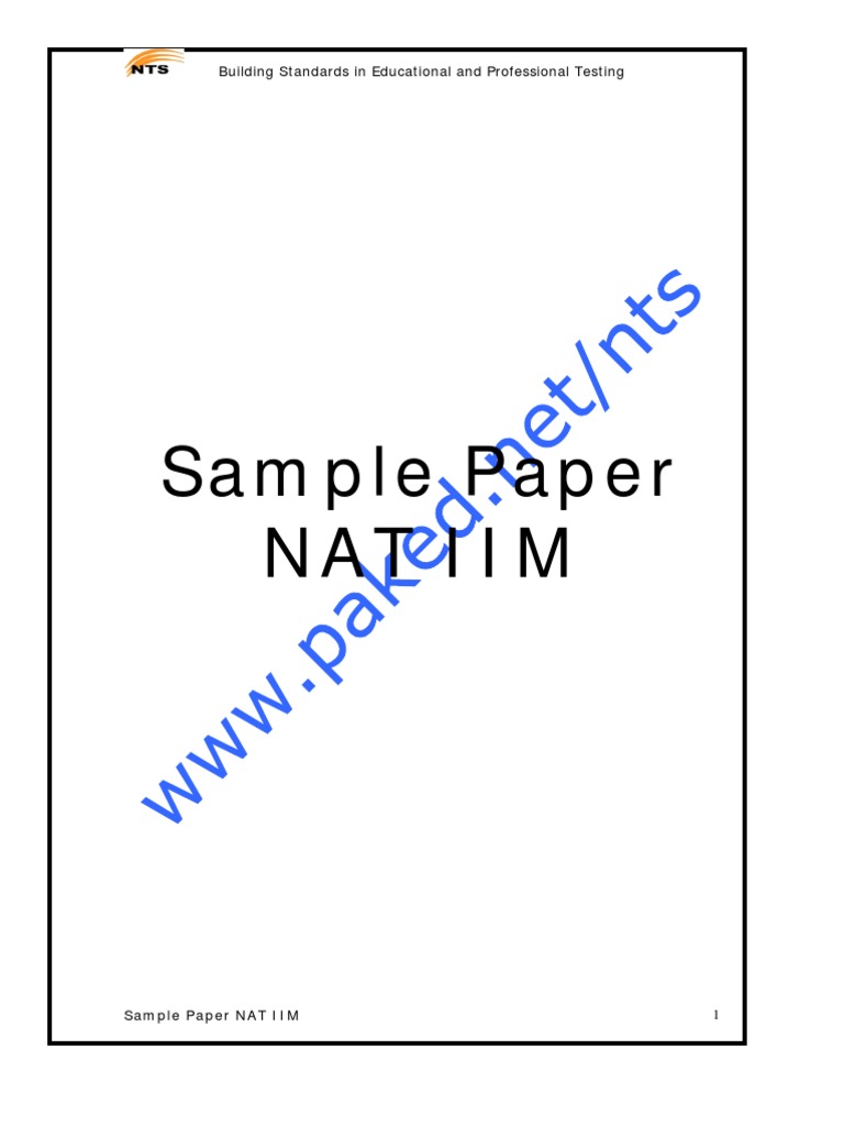 Sample Paper NAT IIM | PDF