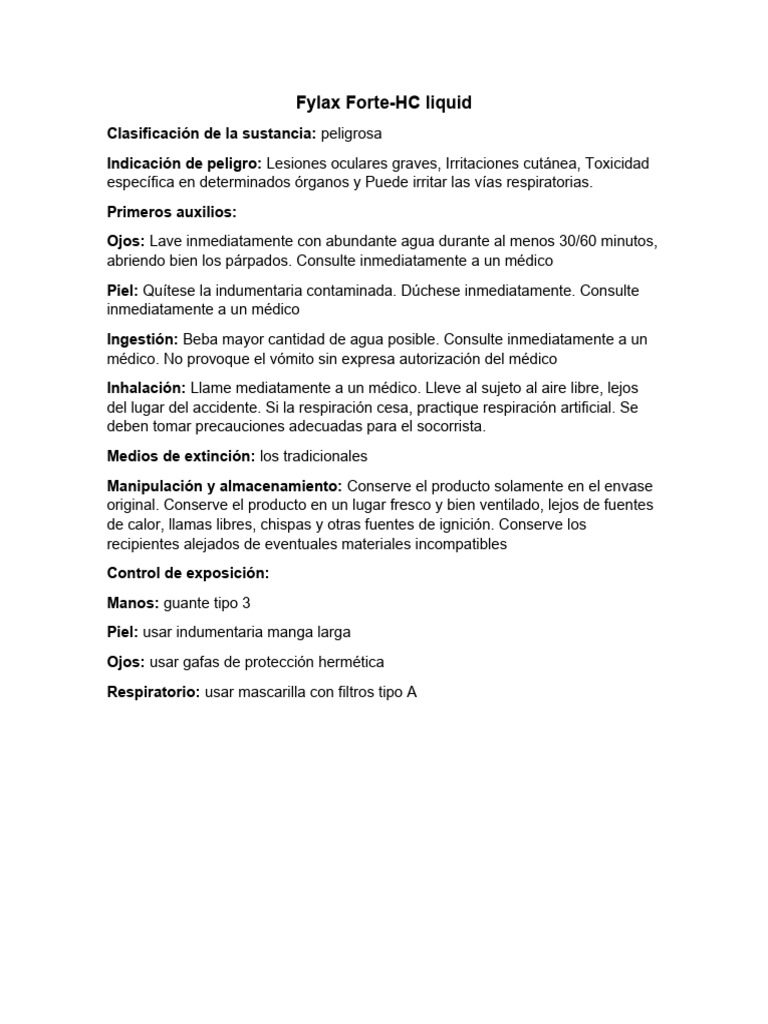 Producto Quimico | PDF | Salud y bienestar