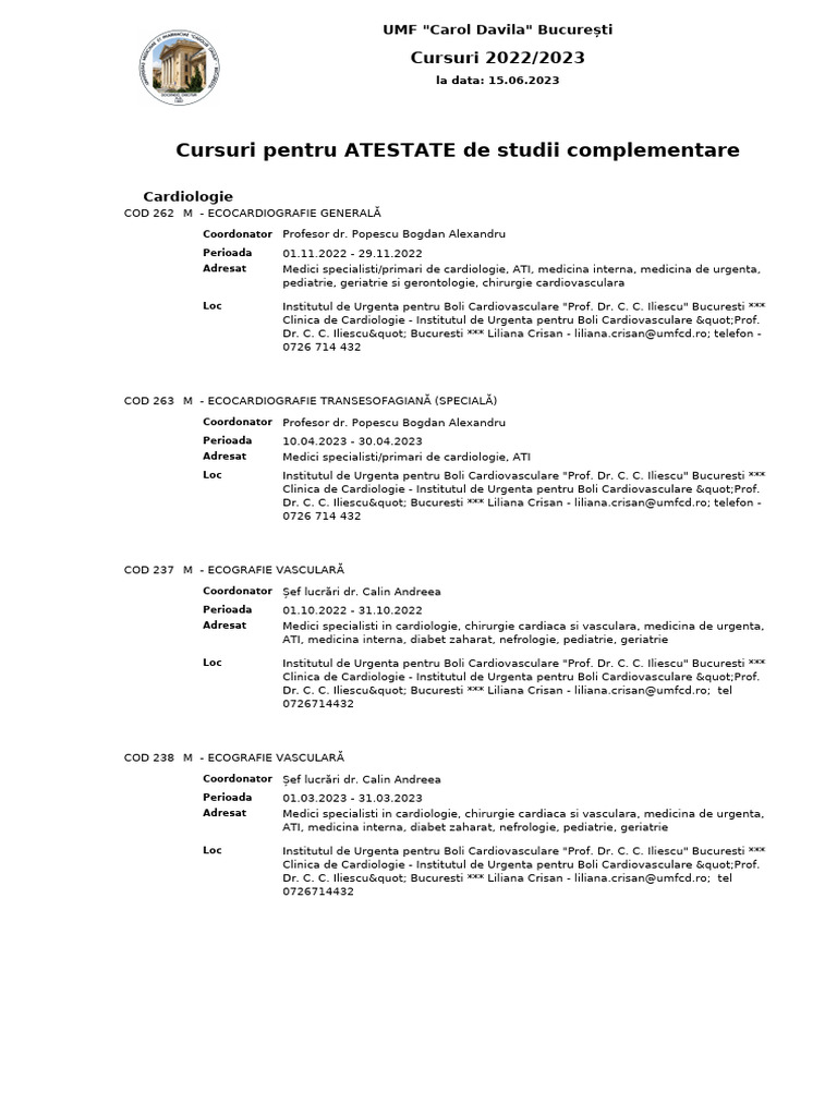 An 2022 2023 Atestat La Data 2023 06 15 | PDF