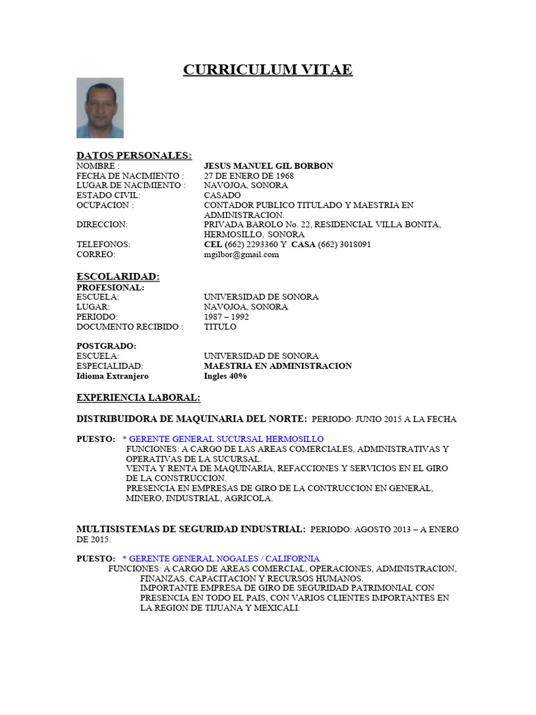 CV_Manuel_Gil (1) | PDF | Economias | Negocios económicos
