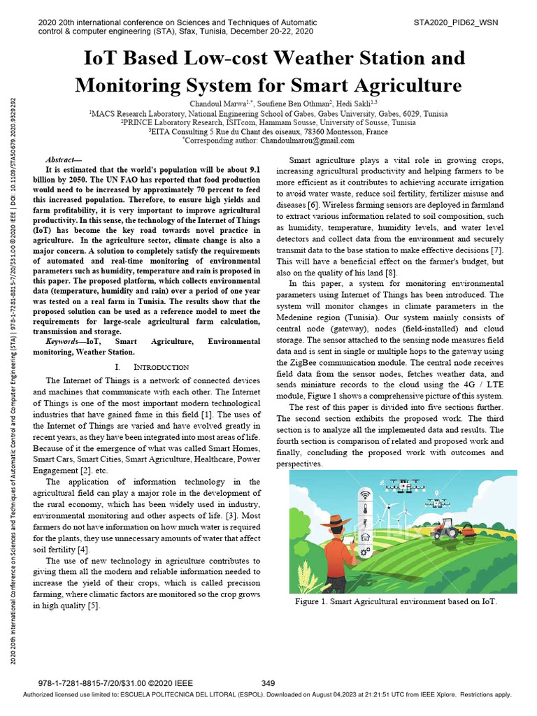 IoT Weather Station for Smart Agriculture | PDF | Internet Of Things ...