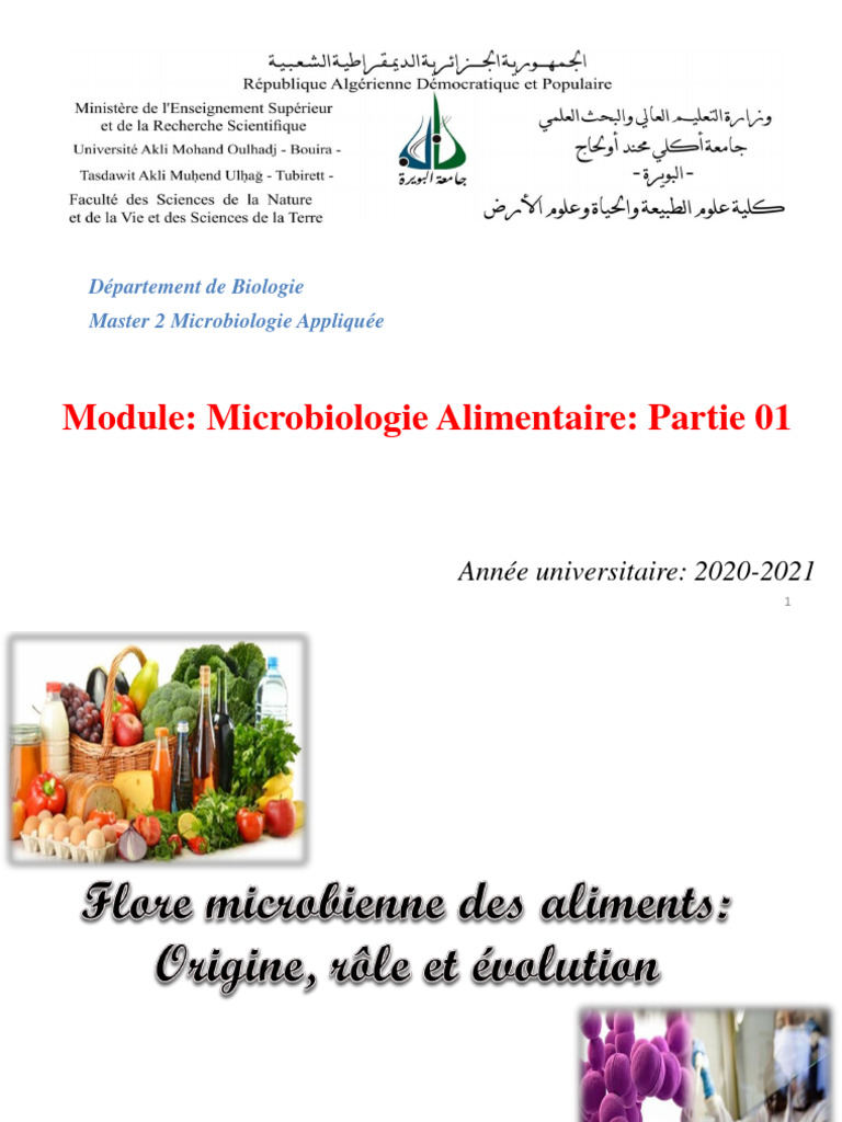 M2 Microbiologie Appliquée Cours Microbiologie Alimentaire Chapitre 1 | PDF | Fumer (Cuisine ...