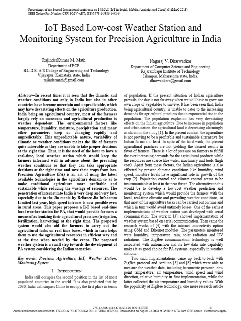 IoT Based Low-Cost Weather Station and Monitoring System For Precision ...