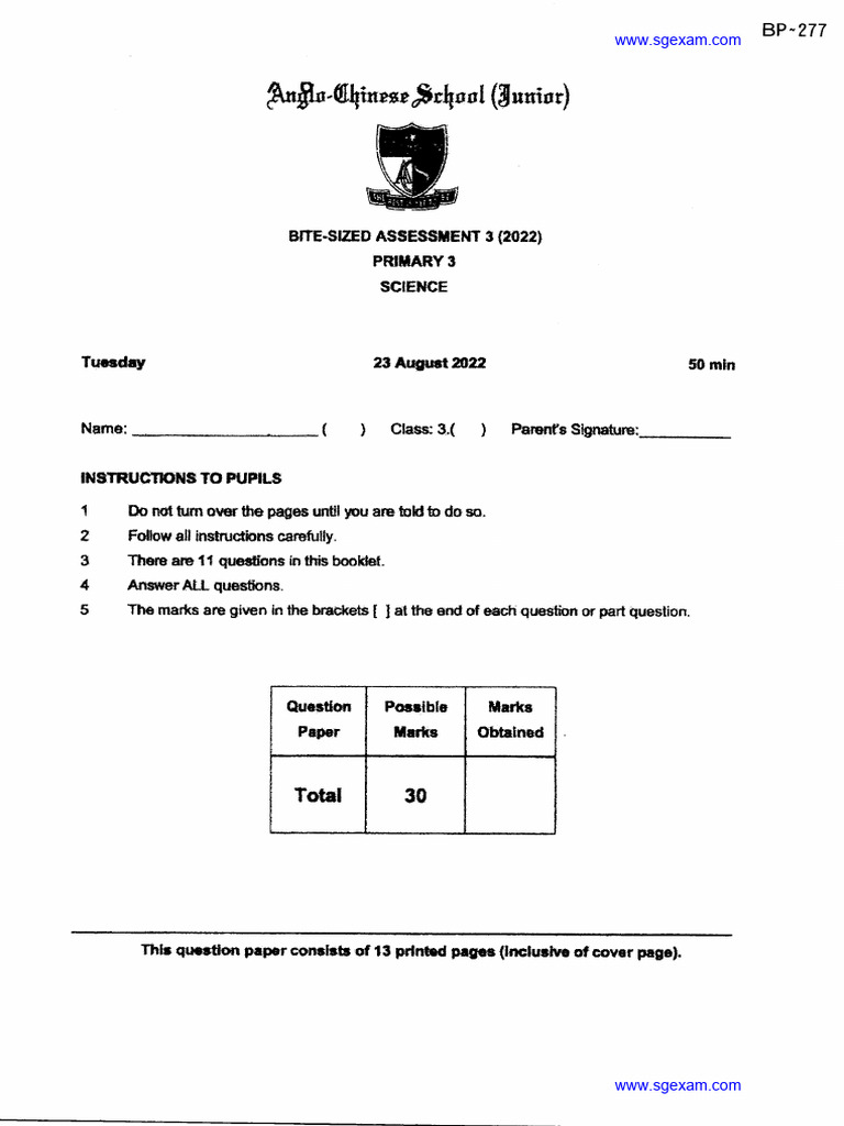 2022-P3-Science-Weighted Assessment 2-ACS | PDF