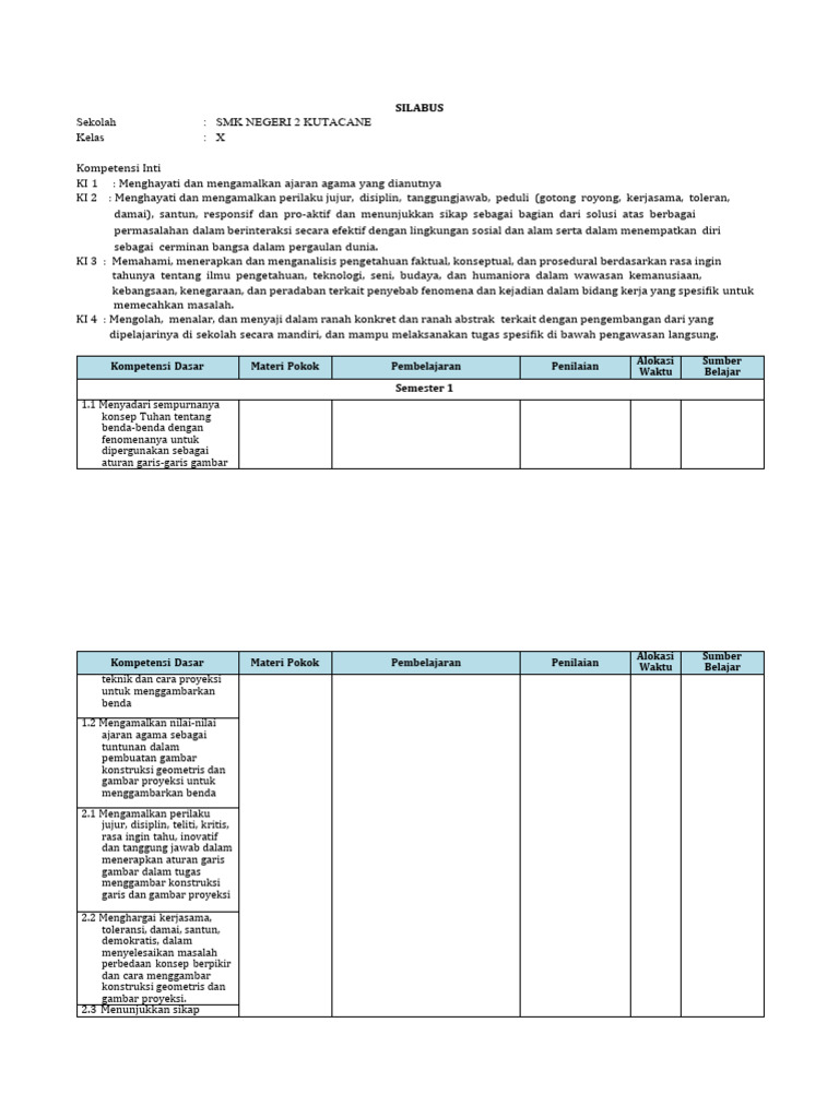 Silabus Gto Ganjil Genap | PDF