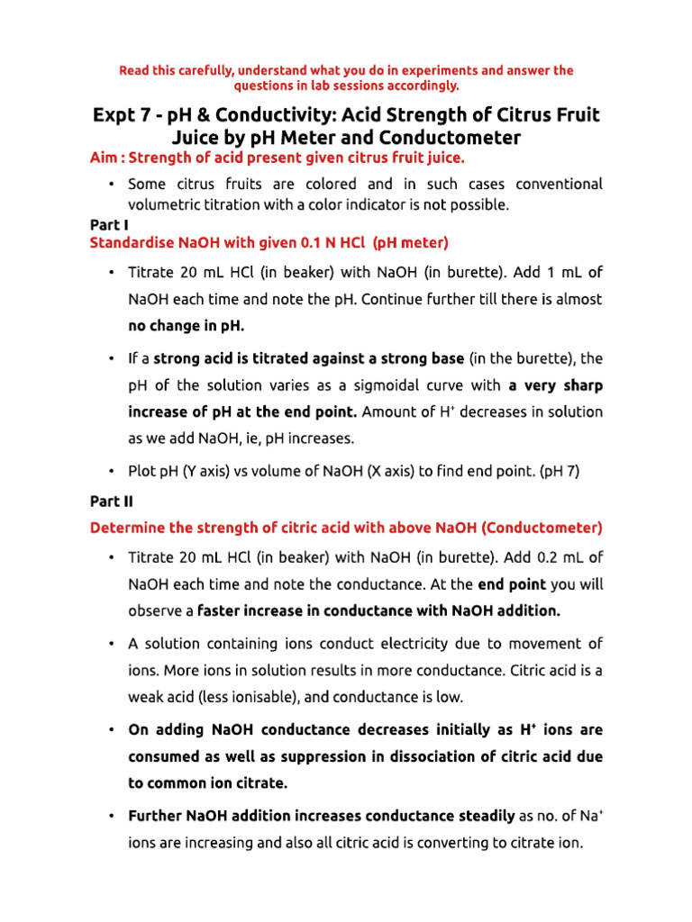PH and Conductivity | PDF