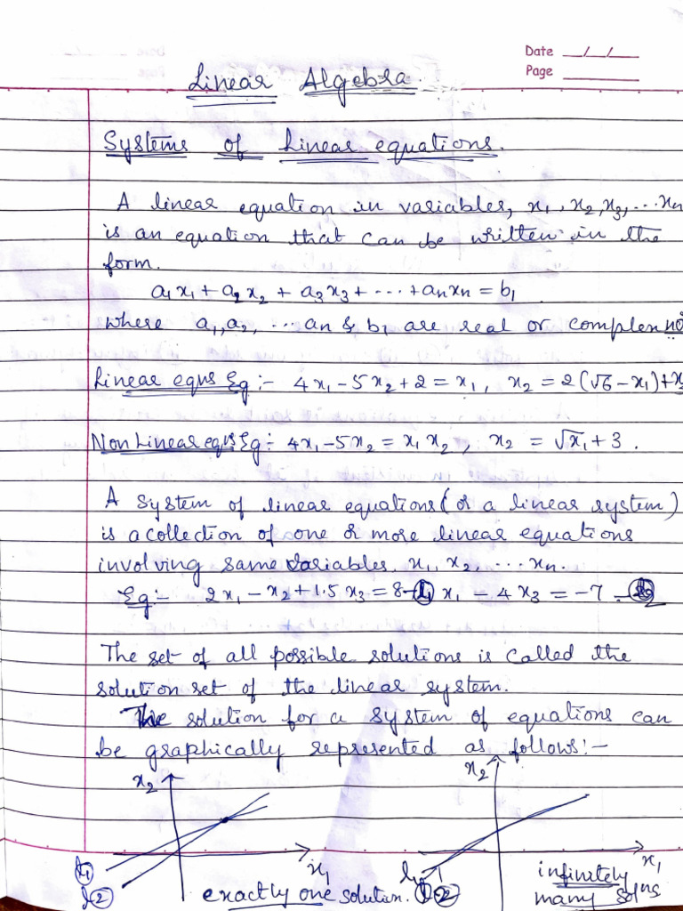 Linear Algebra Unit 1 | PDF