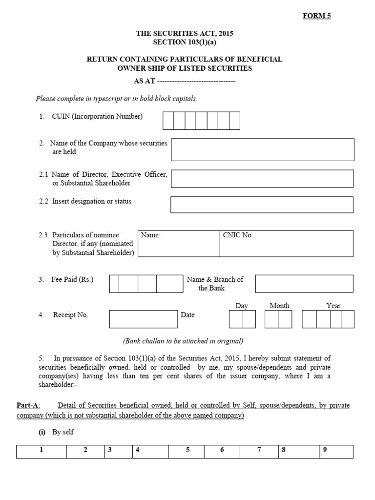 Form 5 | PDF | Securities (Finance) | Securities Act Of 1933
