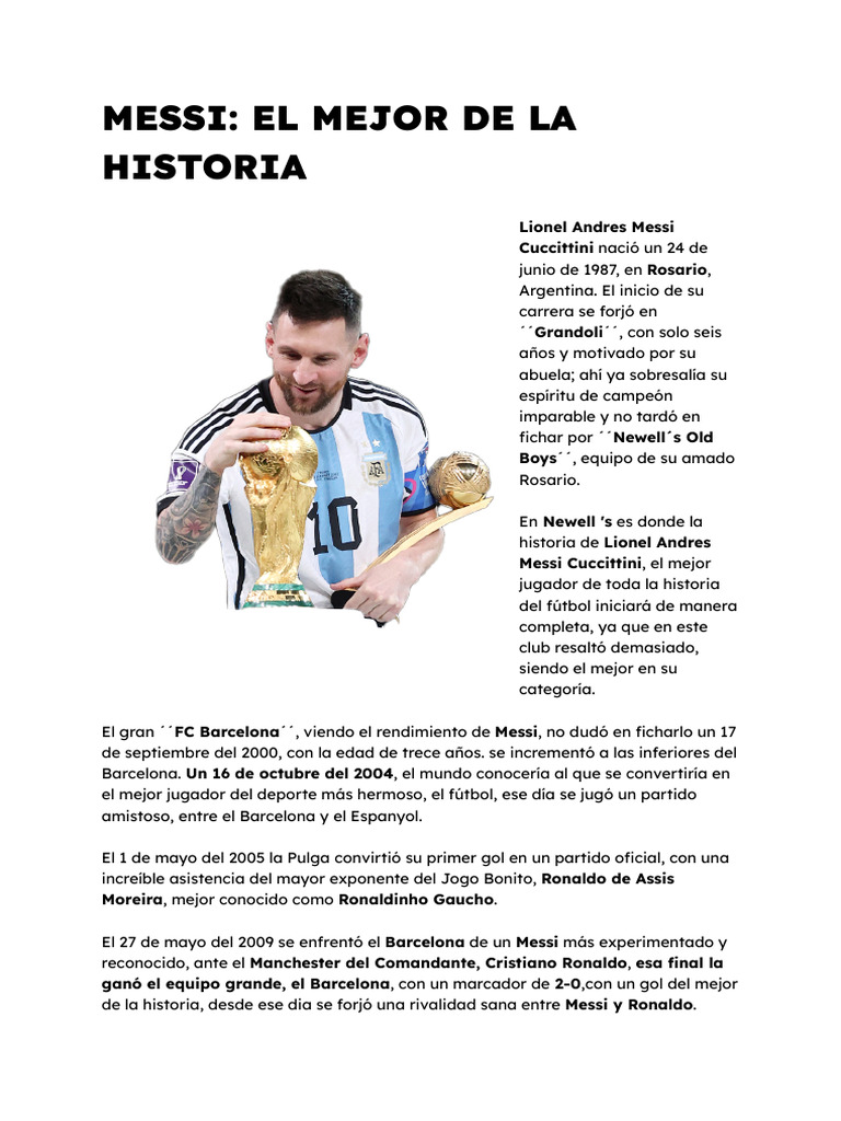 El Mejor de La Historia | PDF | Lionel Messi | FC Barcelona