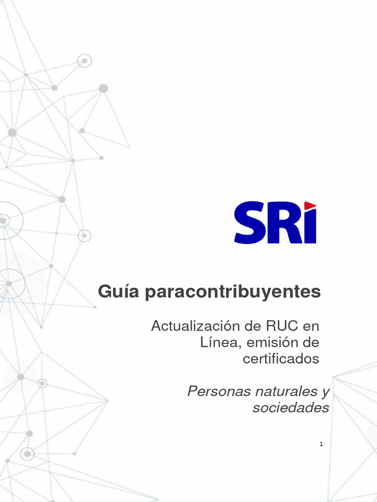 Guía para El Contribuyente-Actualización de RUC en Línea | PDF ...