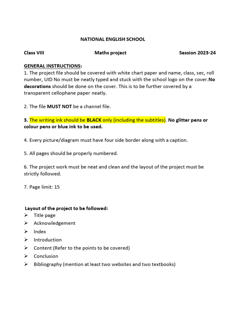 Maths Project of Class VIII | PDF