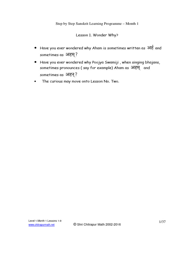 Ì'z Ì'x"o? Ì'x"o Ì's"o?: Step by Step Sanskrit Learning Programme ...